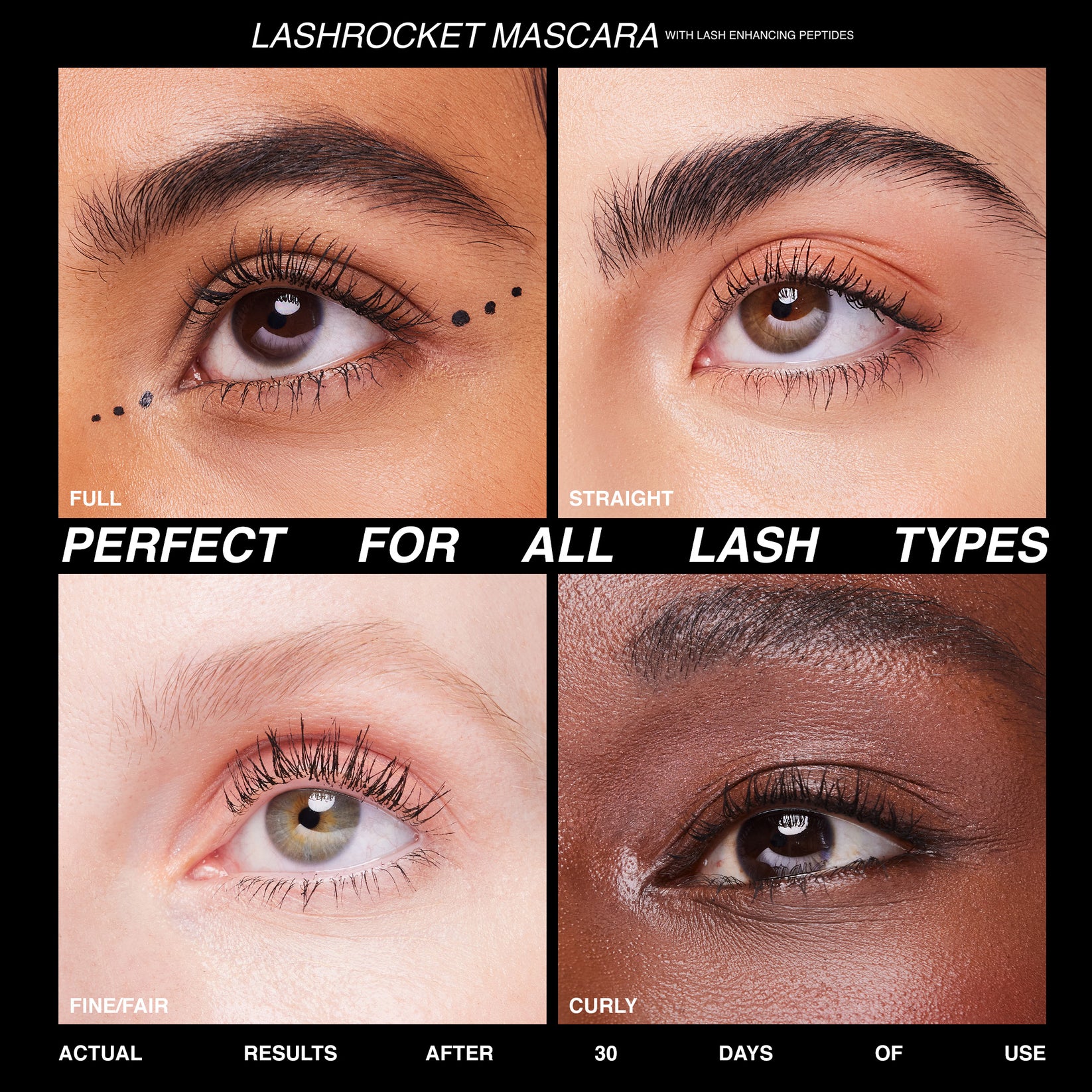 Freck Lashrocket, Jet Black Mascara with Lash-Enhancing Peptides ...